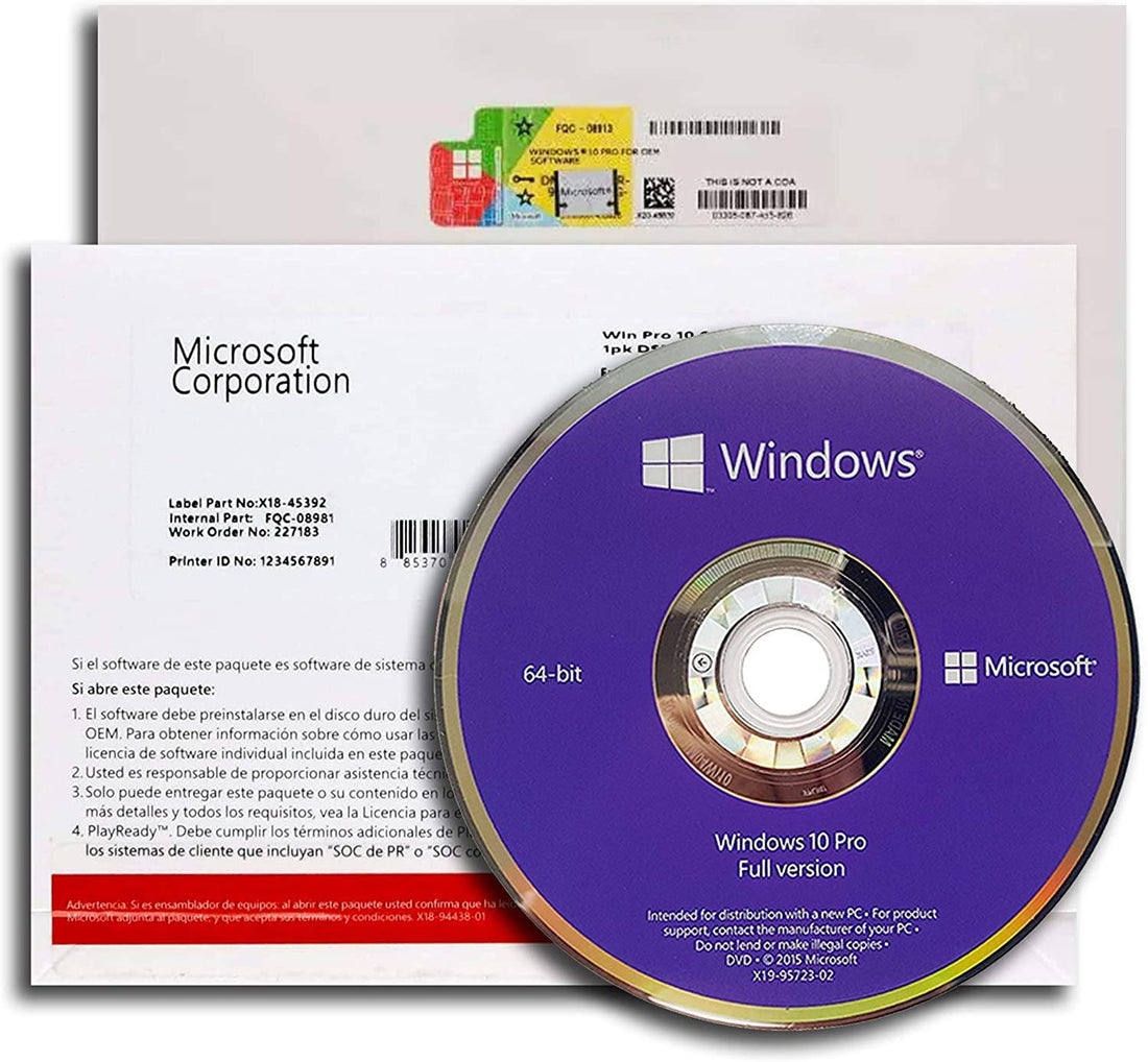Windows 10 Pro 64-bit OEM DVD | Full Version | Genuine Sealed Package ...